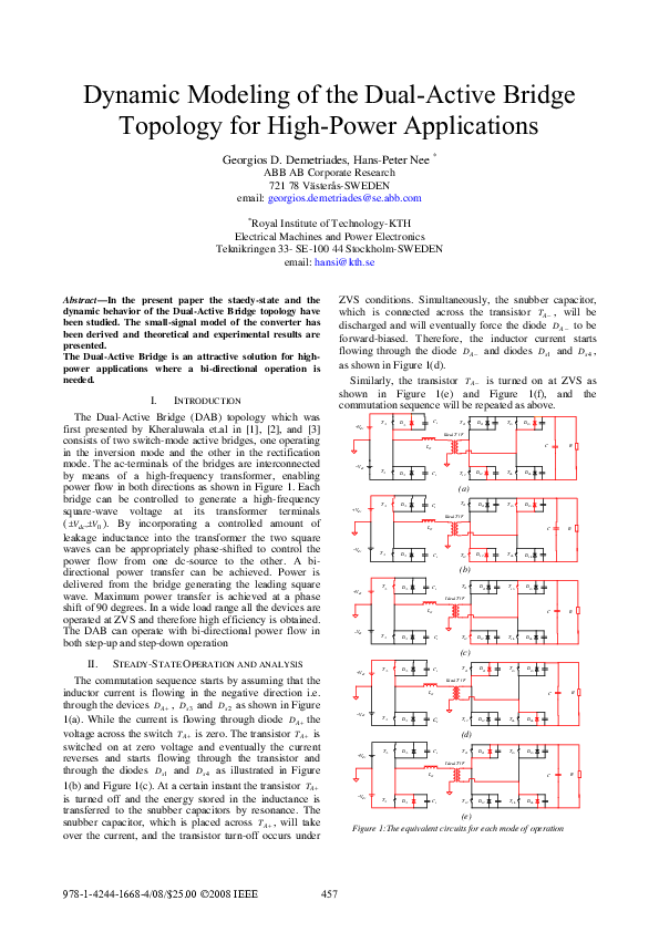 (PDF) Dynamic modeling of the Dual-Active Bridge topology for high ...