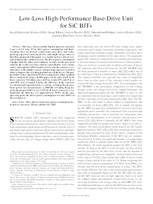 (PDF) Low-Loss High-Performance Base-Drive Unit for SiC BJTs