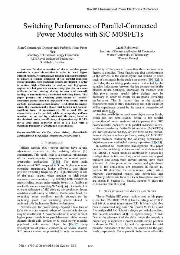 (PDF) Switching performance of parallel-connected power modules with ...