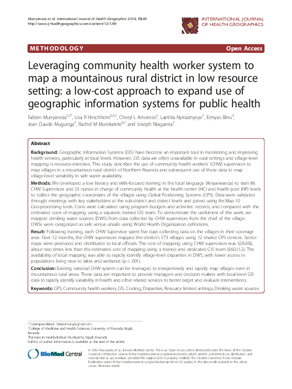(PDF) Leveraging community health worker system to map a mountainous ...