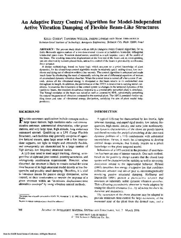 Pdf An Adaptive Fuzzy Control Algorithm For Model Independent Active