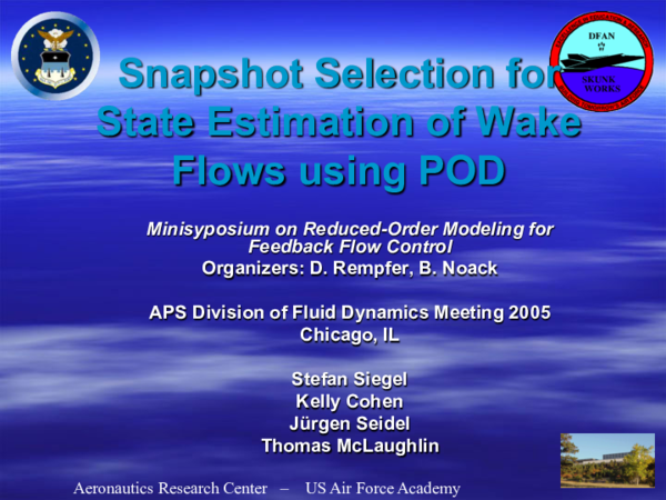 (PDF) Snapshot Selection for State Estimation of Wake Flows using Proper Orthogonal Decomposition
