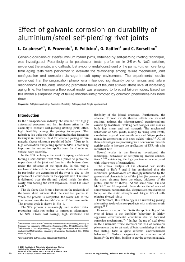 (PDF) Effect of galvanic corrosion on durability of aluminium/steel ...