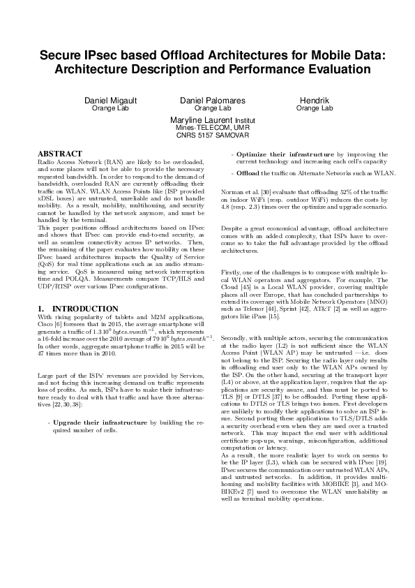 (PDF) Secure IPsec based offload architectures for mobile data