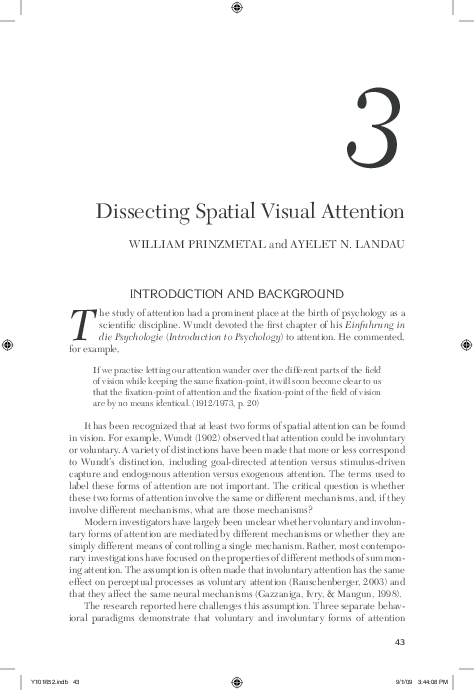 (PDF) Dissecting spatial visual attention