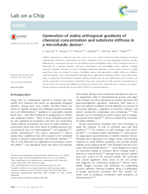 (PDF) Generation of stable orthogonal gradients of chemical ...