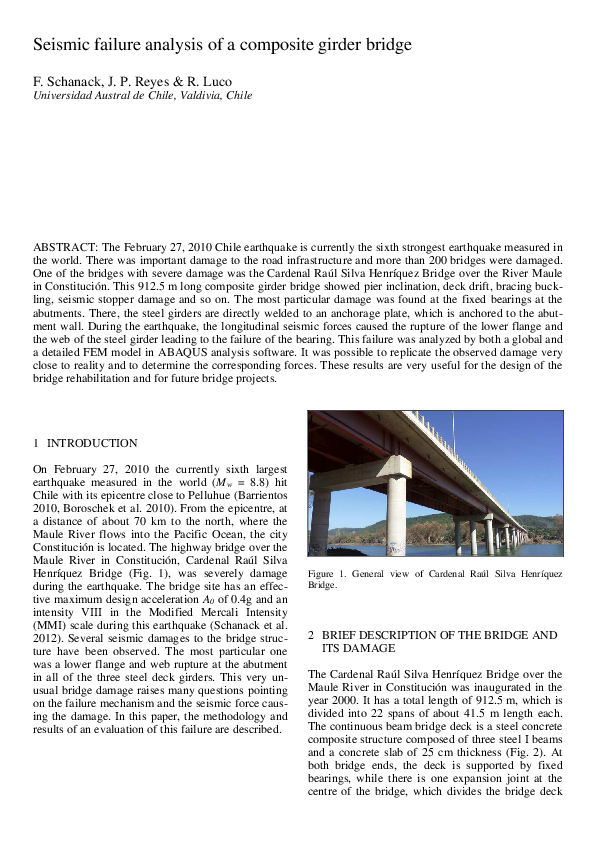 (PDF) Seismic failure analysis of a composite girder bridge