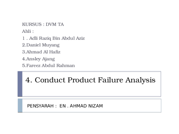 (PPT) Product Failure Analysis
