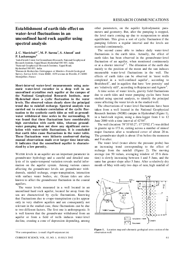 (PDF) Establishment of earth tides effect on water level fluctuations ...