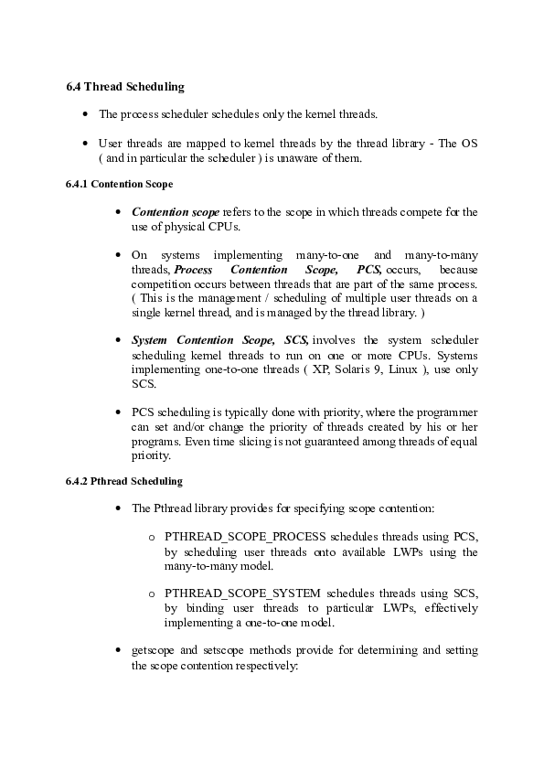 (DOC) 6.4 Thread Scheduling