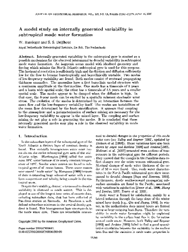 (PDF) A model study on internally generated variability in subtropical ...