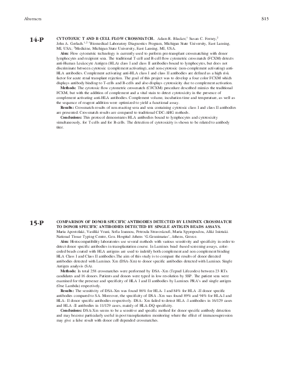 (PDF) 14-P: Cytotoxic T and B cell flow crossmatch