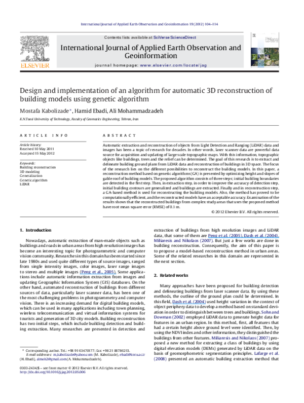 (PDF) Design and implementation of an algorithm for automatic 3D ...