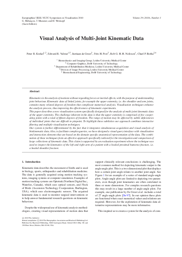 (PDF) Visual Analysis of Multi-Joint Kinematic Data