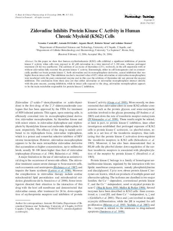 (PDF) Zidovudine's Impact on Leukemic Cell Lipids