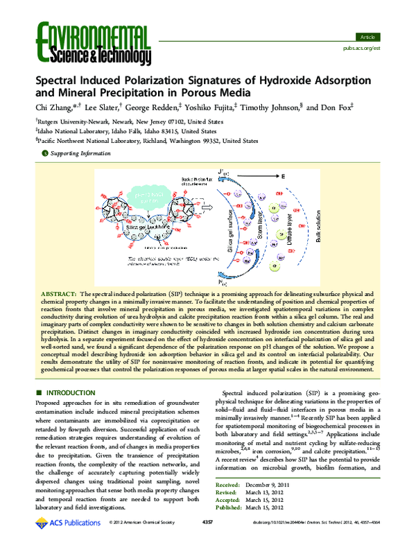 (PDF) Spectral Induced Polarization Signatures of Hydroxide Adsorption and Mineral Precipitation ...