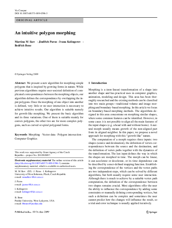 (PDF) An intuitive polygon morphing
