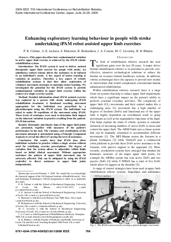 (PDF) Enhancing exploratory learning behaviour in people with stroke undertaking iPAM robot ...