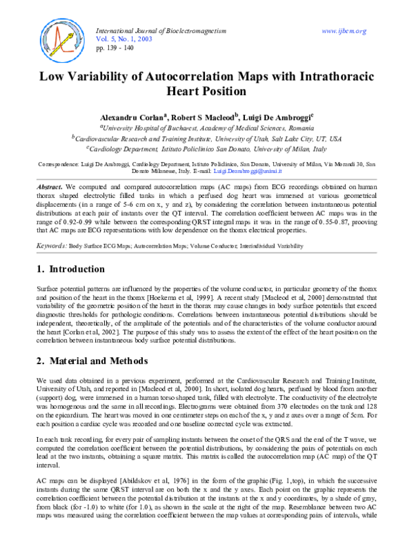 (PDF) Low Variability of Autocorrelation Maps with Intrathoracic Heart ...