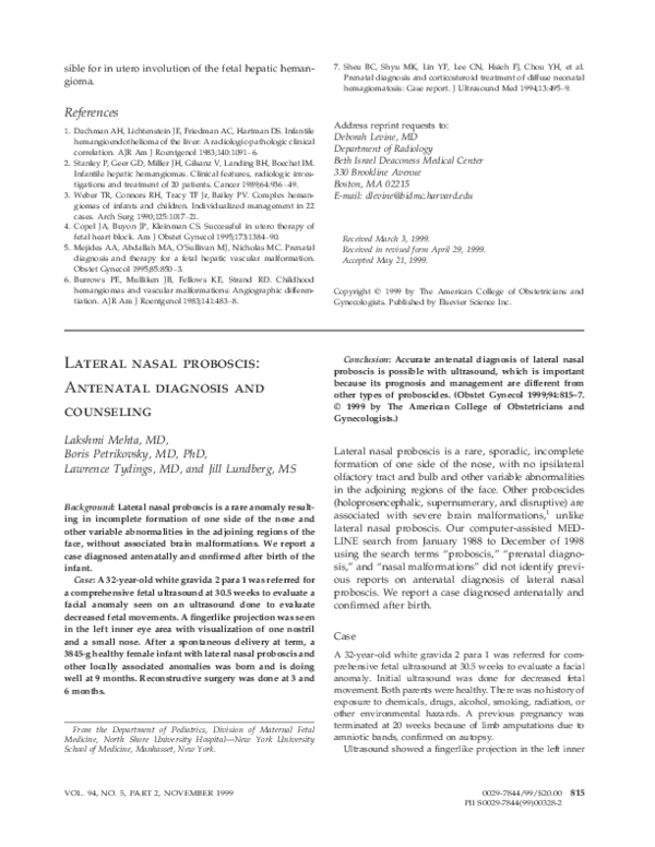 (PDF) Bernard-Soulier Syndrome and Antenatal Diagnosis