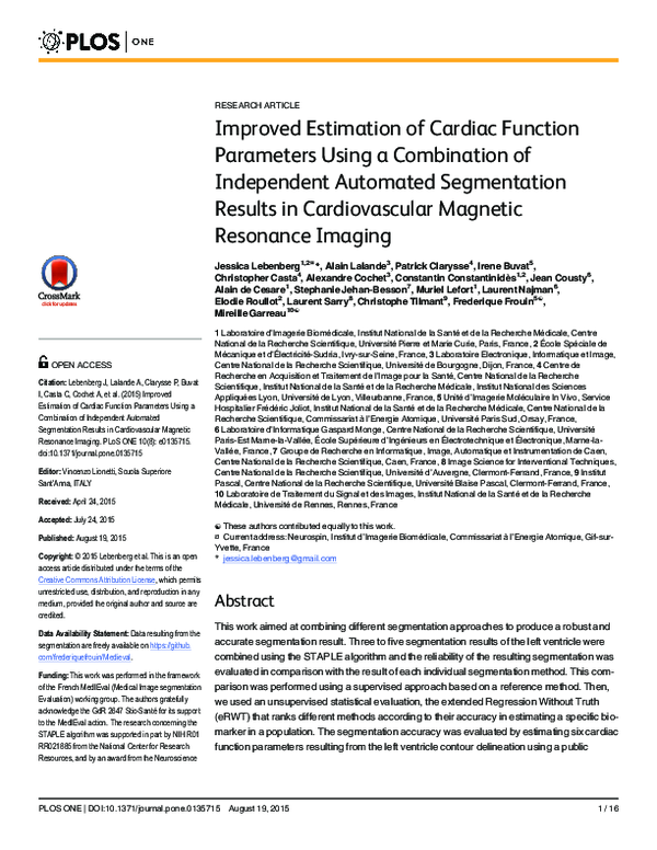 (PDF) Improved Estimation of Cardiac Function Parameters Using a ...