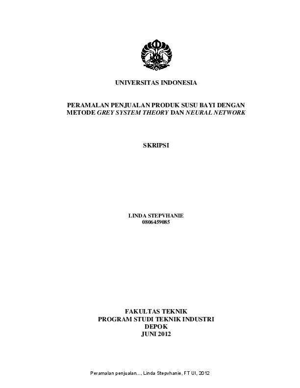 Pdf Ui Forecasting Metode Grey Sistem Theory Dan Neural Network
