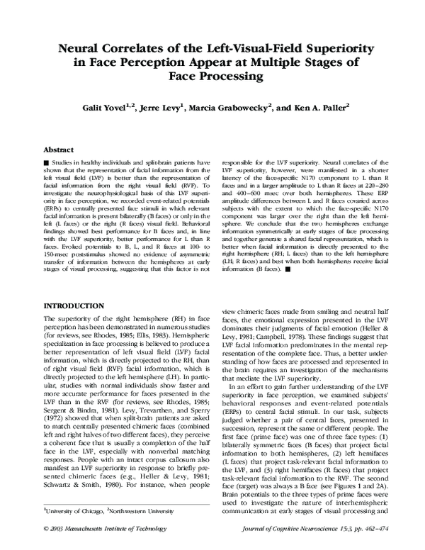 (PDF) Neural Correlates of the Left-Visual-Field Superiority in Face ...