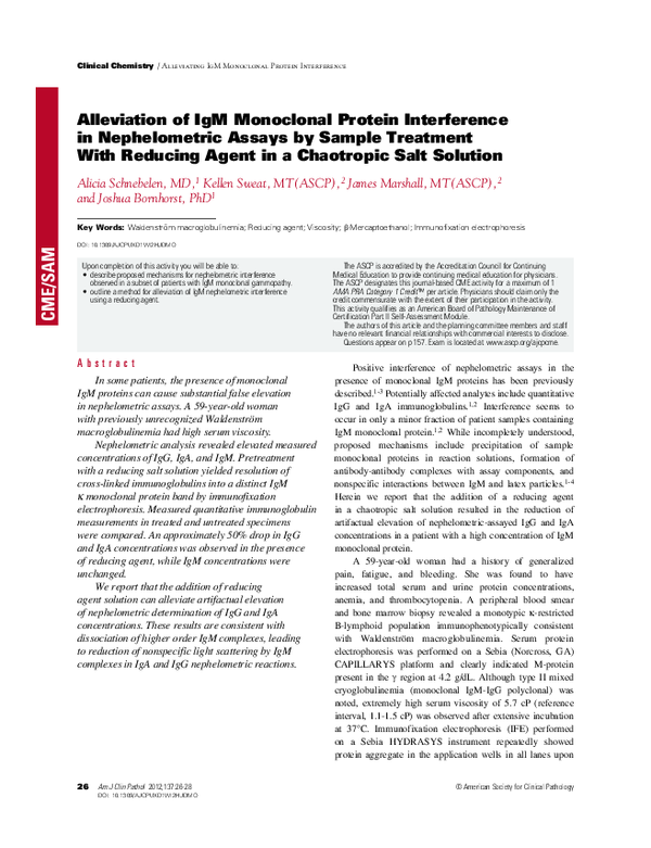 (PDF) Alleviation of IgM Monoclonal Protein Interference in ...