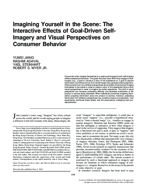 (PDF) Imagining Yourself in the Scene: The Interactive Effects of Goal ...