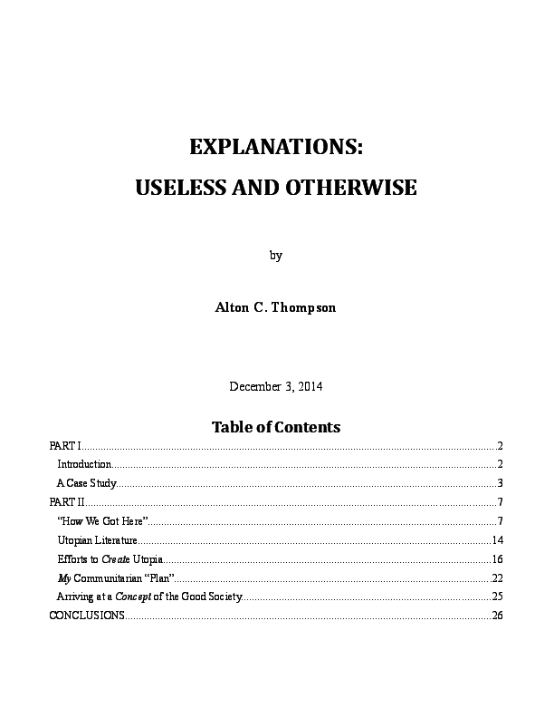 (PDF) Explanations: Useless and Otherwise
