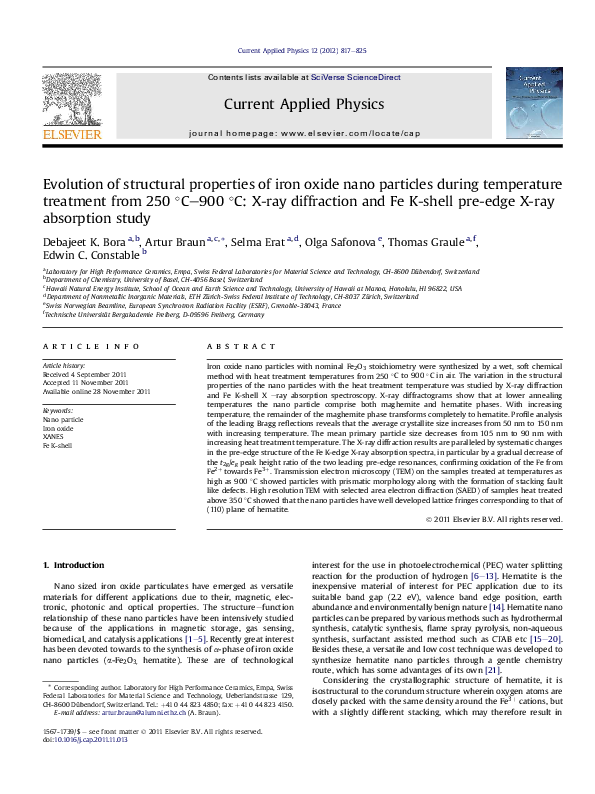 (PDF) Evolution of structural properties of iron oxide nano particles ...