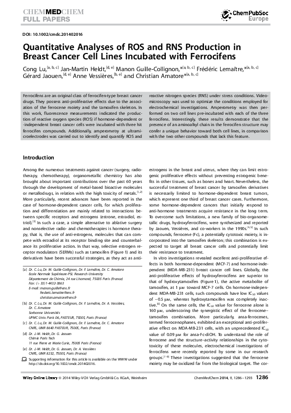 (PDF) Quantitative Analyses of ROS and RNS Production in Breast Cancer ...