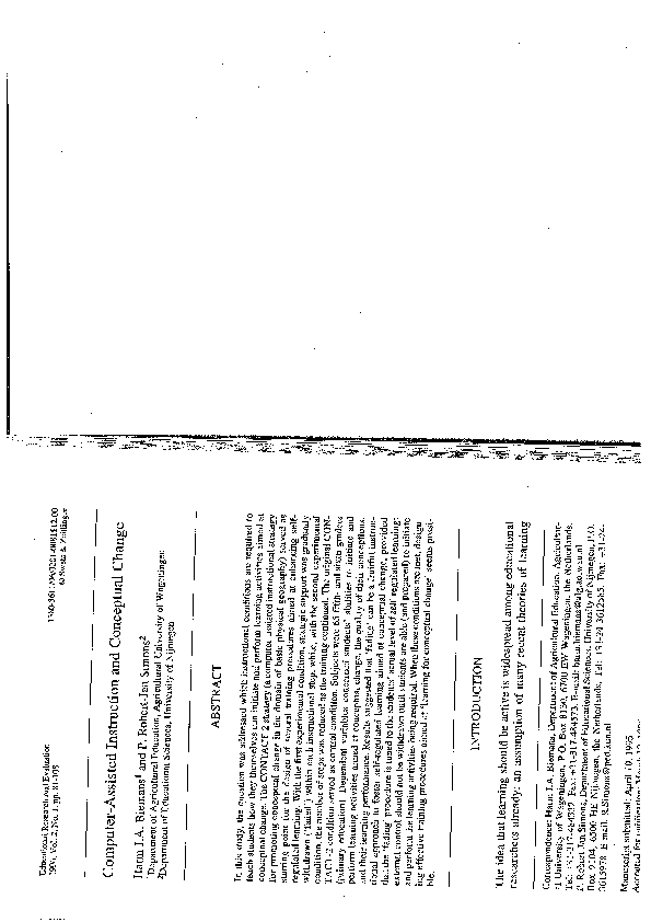 (PDF) Computer‐Assisted Instruction and Conceptual Change