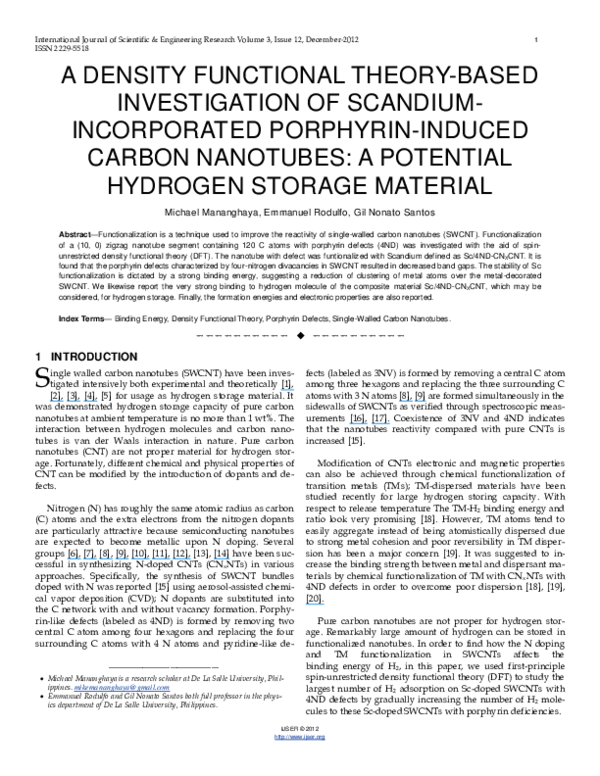 (PDF) A Density Functional Theory-Based Investigation of the Functionalization Density ...