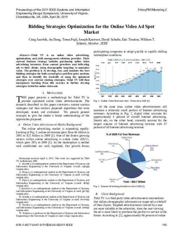 (PDF) Bidding strategies optimization for the online video ad spot market