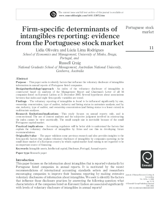 (PDF) Firm-specific determinants of intangibles reporting: evidence ... (PDF) Firm-specific determinants of intangibles reporting: evidence ...