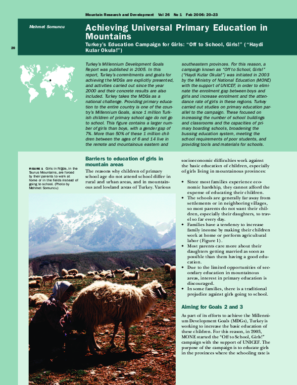 (PDF) Achieving Universal Primary Education in Mountains