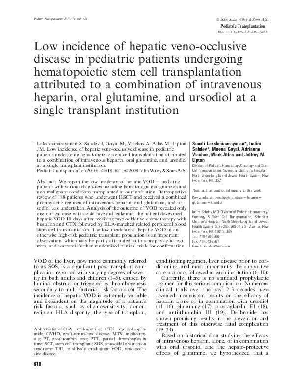 (PDF) Hepatic veno-occlusive disease (VOD) with complete occlusion of ...