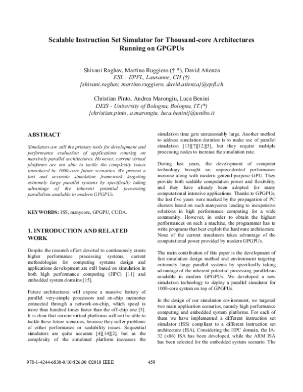(PDF) Scalable instruction set simulator for thousand-core ...