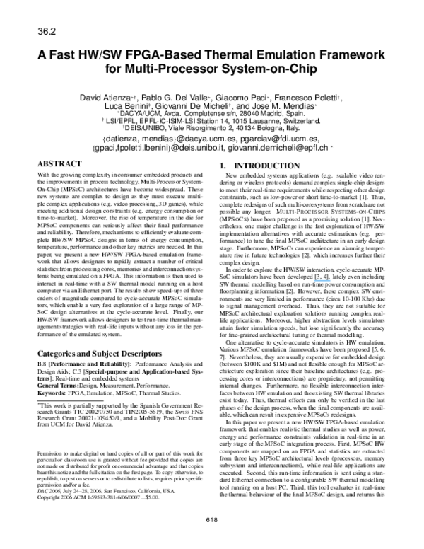 Pdf Fpga Based Thermal Emulation For Mpsocs 