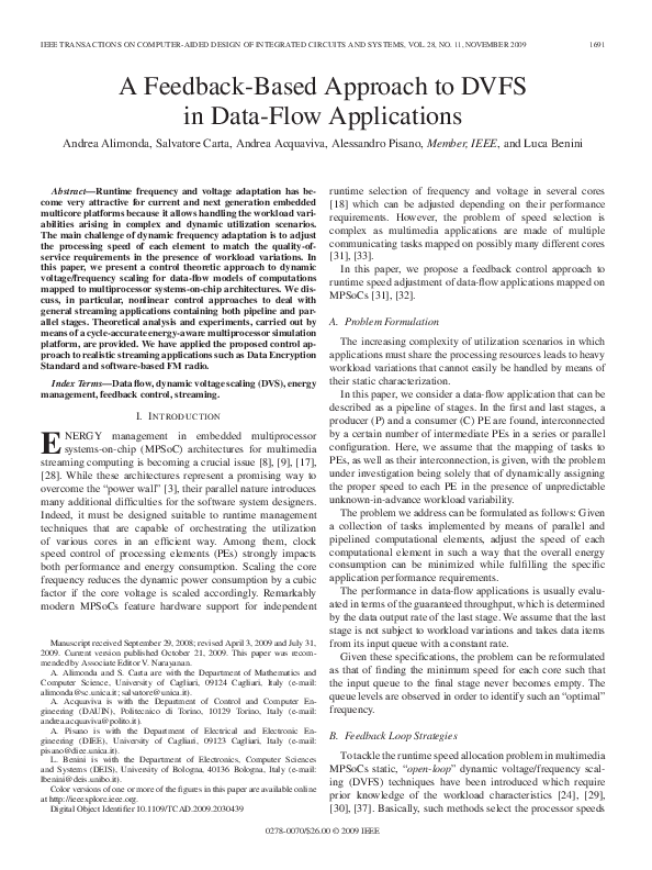 (PDF) A Feedback-Based Approach to DVFS in Data-Flow Applications