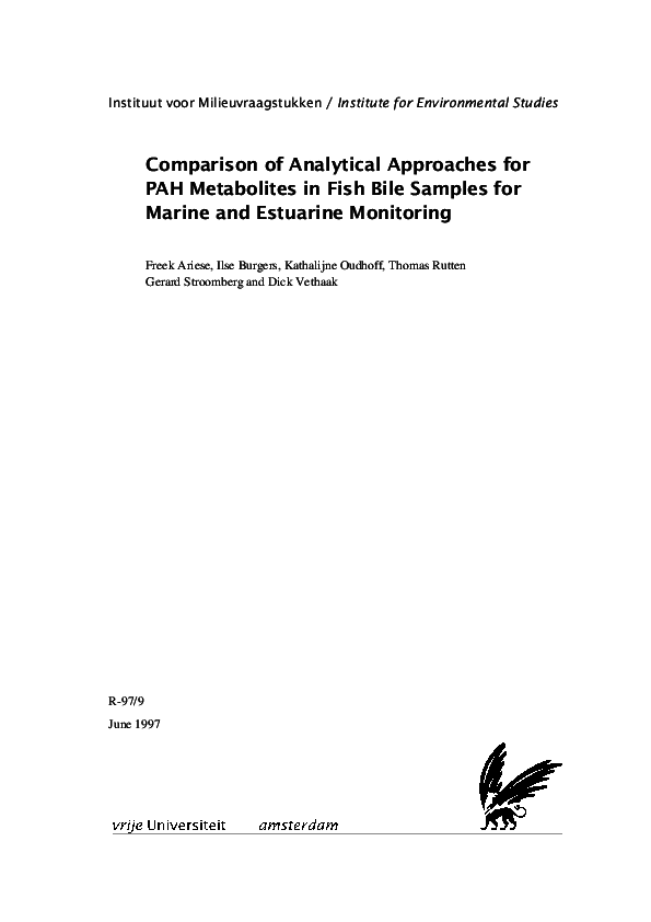 (PDF) Comparison of Analytical Approaches for PAH Metabolites in Fish ...