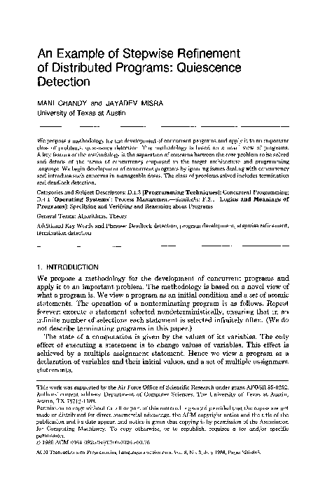 (PDF) An example of stepwise refinement of distributed programs ...