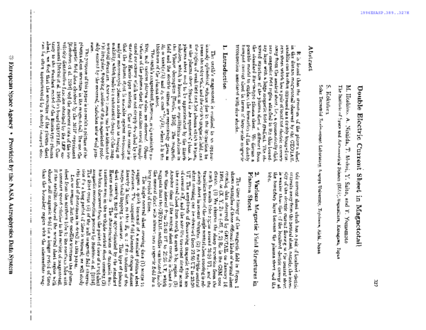(PDF) Double electric current sheet in the magnetotail