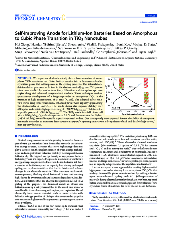 (PDF) Self-organized amorphous TiO2 nanotube arrays on porous Ti foam for rechargeable lithium ...
