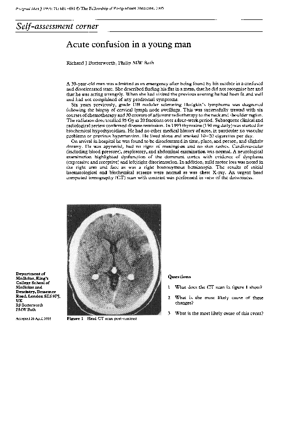 (PDF) Acute confusion in a young man