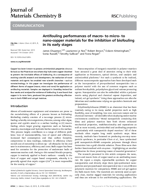 (PDF) Antifouling performances of macro- to micro- to nano-copper ...