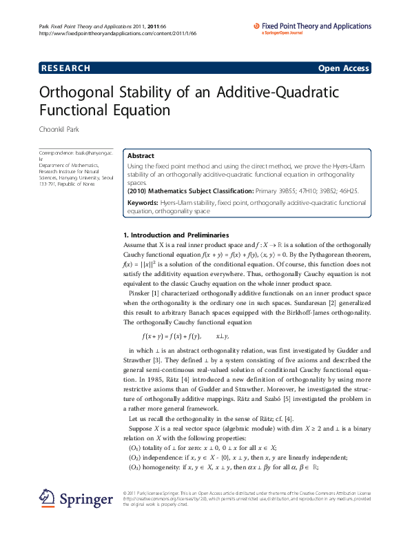 (PDF) Orthogonal stability of an additive-quadratic functional equation in non-Archimedean spaces