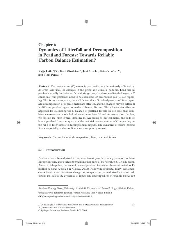 (PDF) Dynamics of Litterfall and Decomposition in Peatland Forests ...