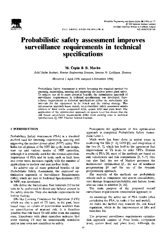 (PDF) Probabilistic safety assessment improves surveillance ...
